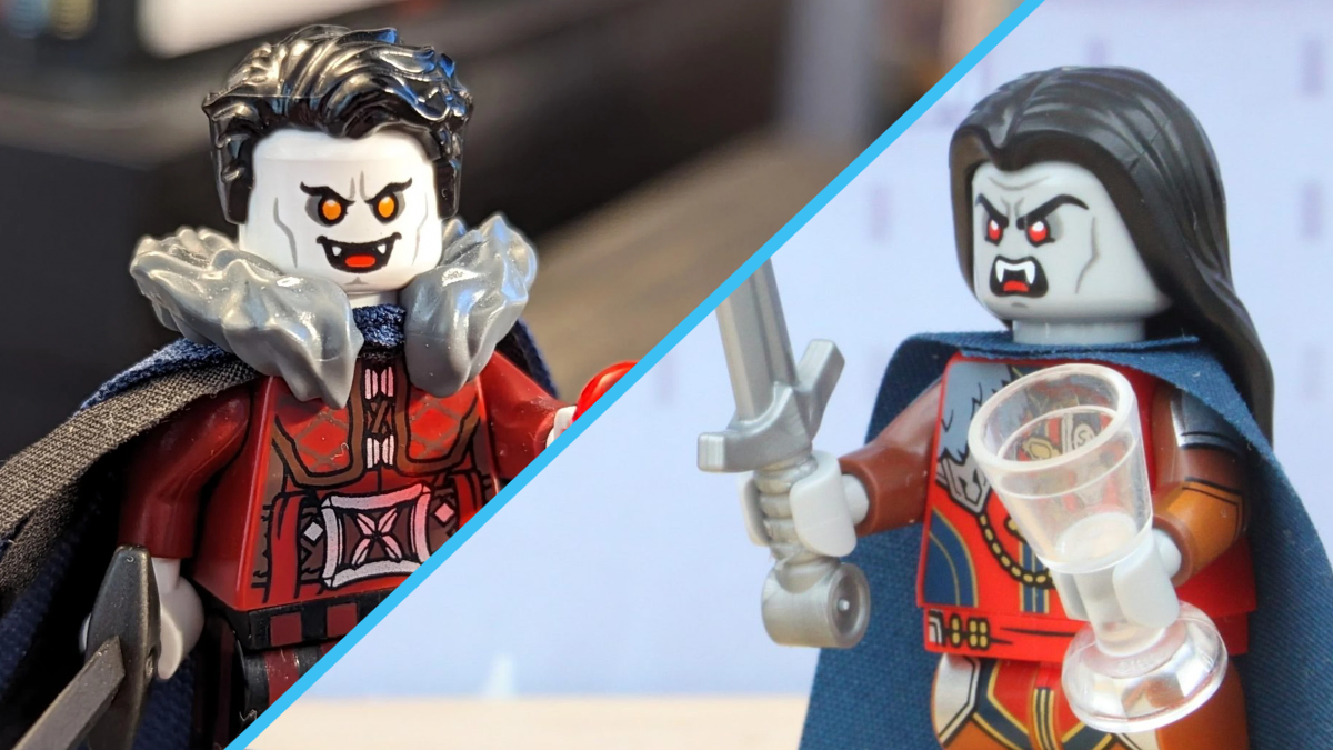 LEGO Dungeons & Dragons minifigures, before and after