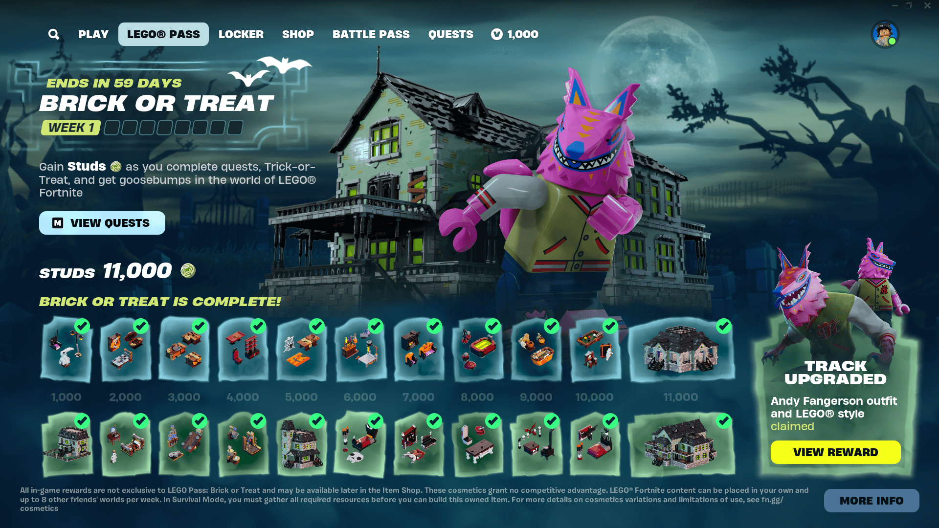 LEGO Fortnite Brick or Treat update brings split screen mode