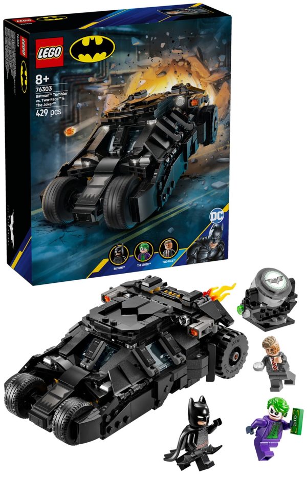 LEGO DC 2025 sets listed, including The Dark Knight Tumbler