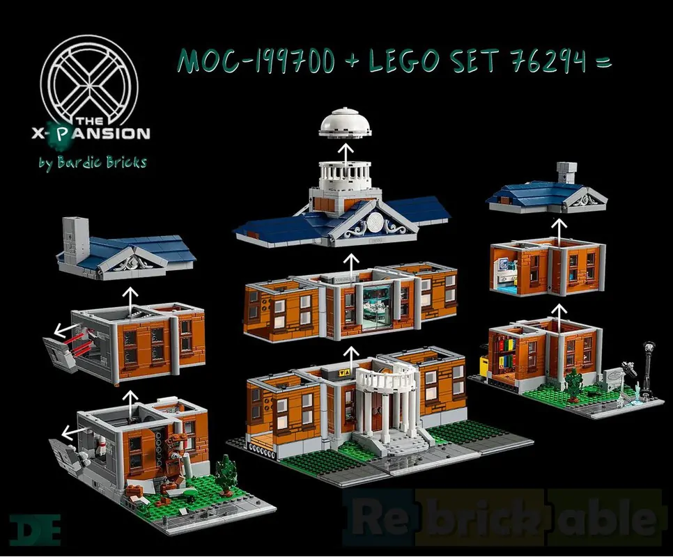 LEGO Marvel X-Mansion expansions extend the build in all directions