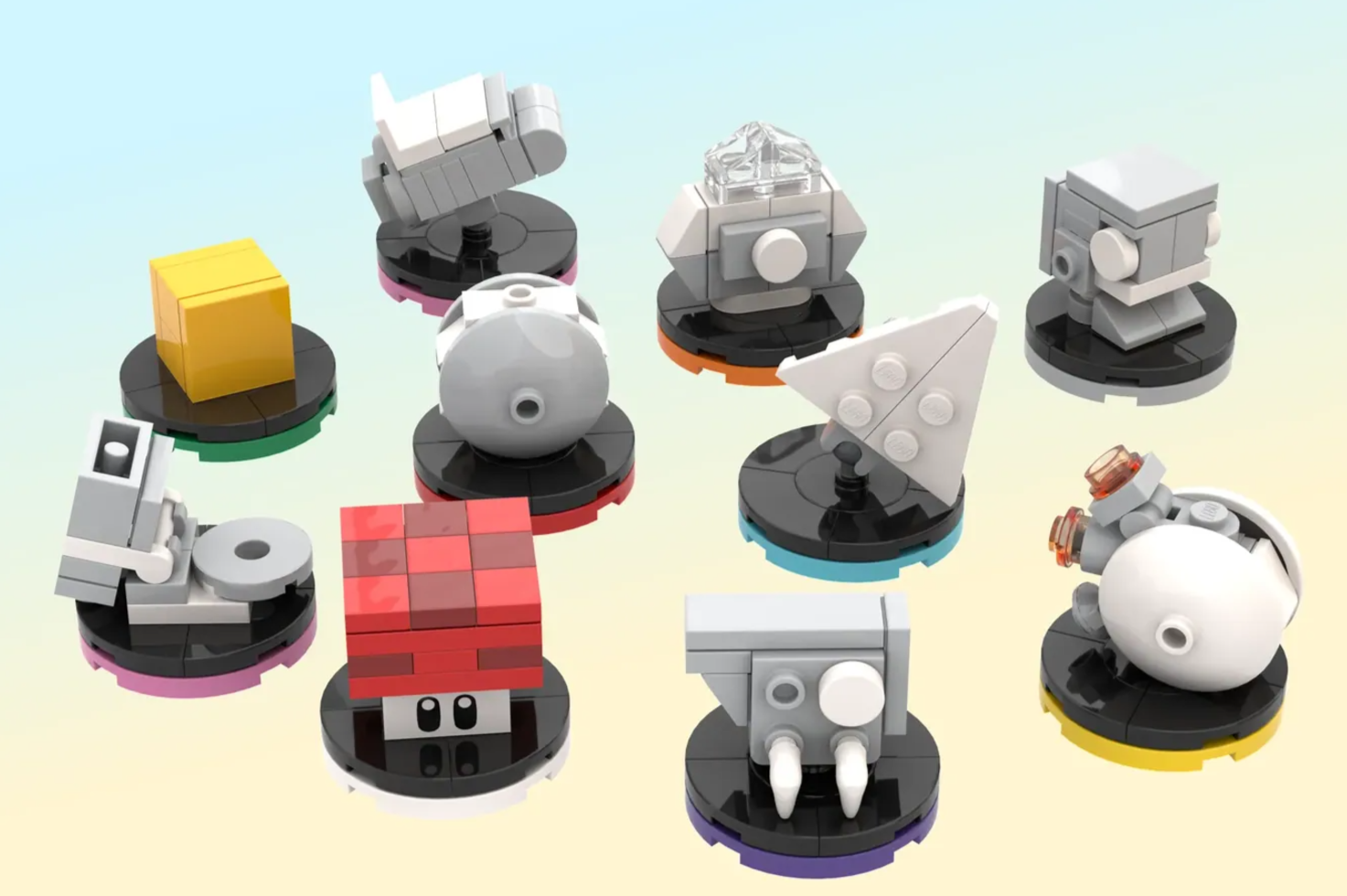 LEGO Geometry Dash model remixes Super Mario set design