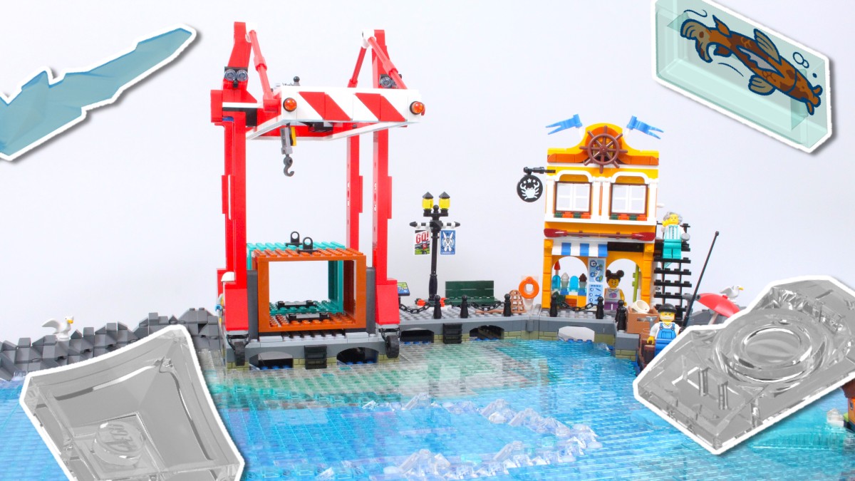 How to build a LEGO City harbour scene: techniques and parts