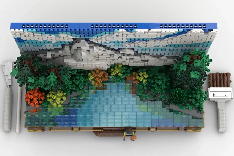 Bob Ross painting build would be right at home in LEGO Ideas