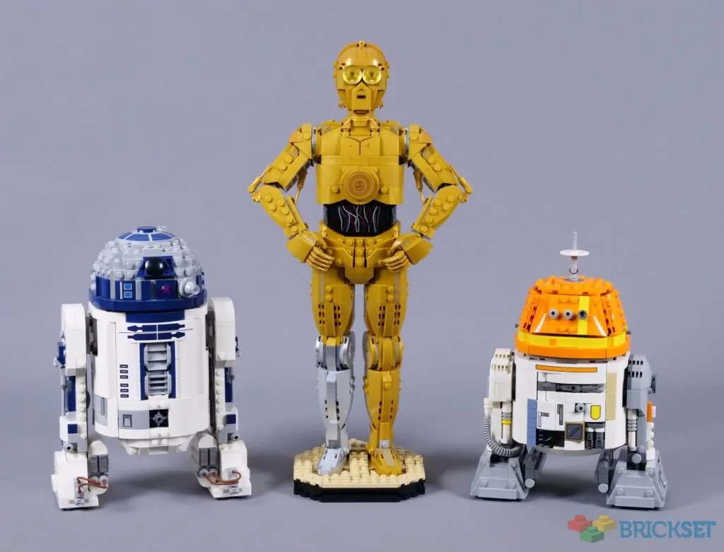 See LEGO Star Wars Chopper next to fellow brick-built droids