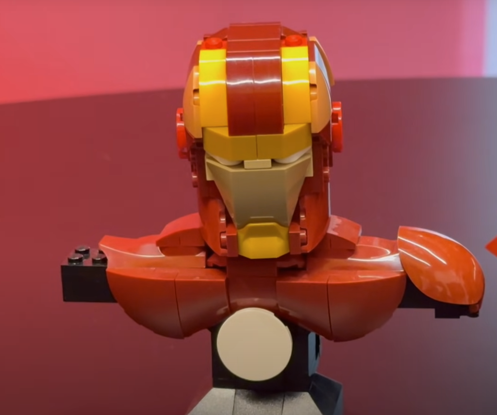 See how the LEGO Marvel Iron Man Bust evolves in BTS builds