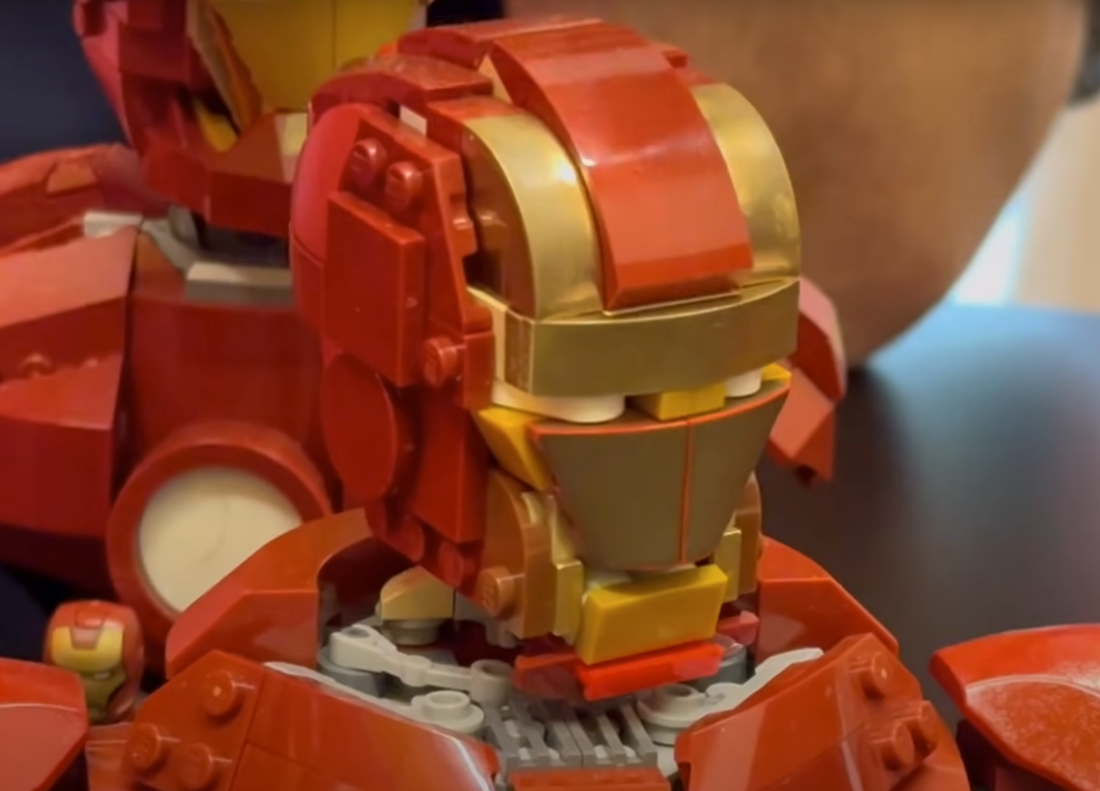 See how the LEGO Marvel Iron Man Bust evolves in BTS builds