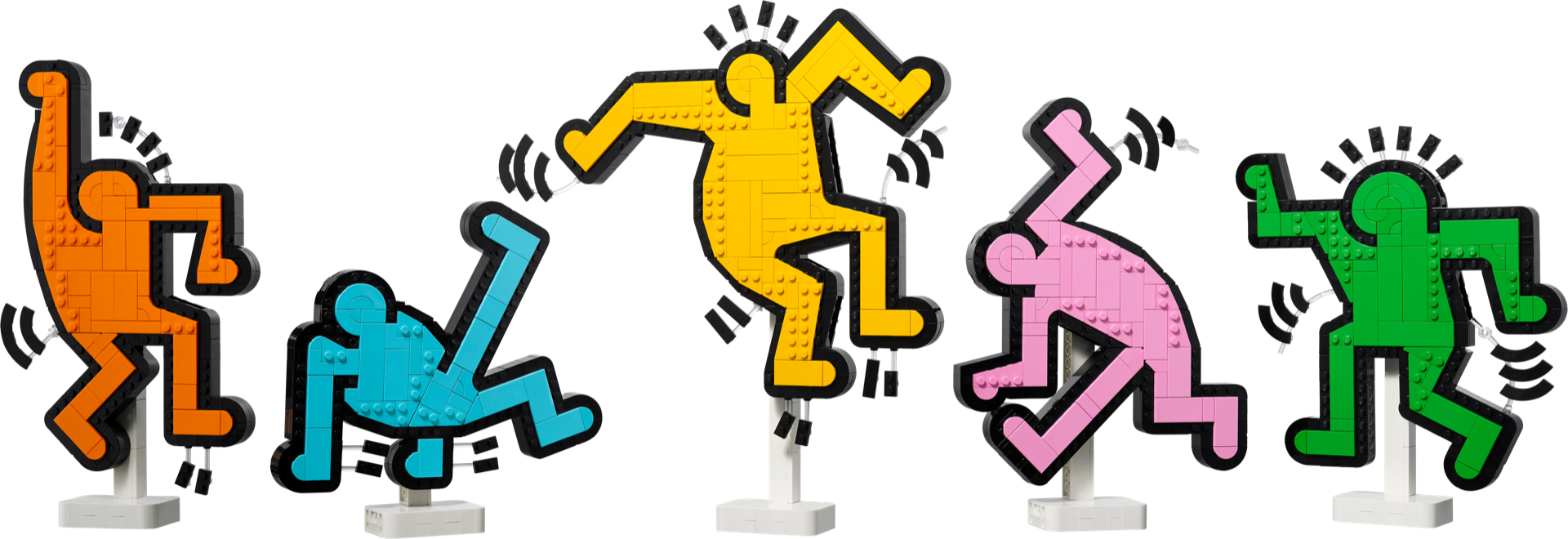 Comparing LEGO Art Keith Haring Dancing Figures to originals