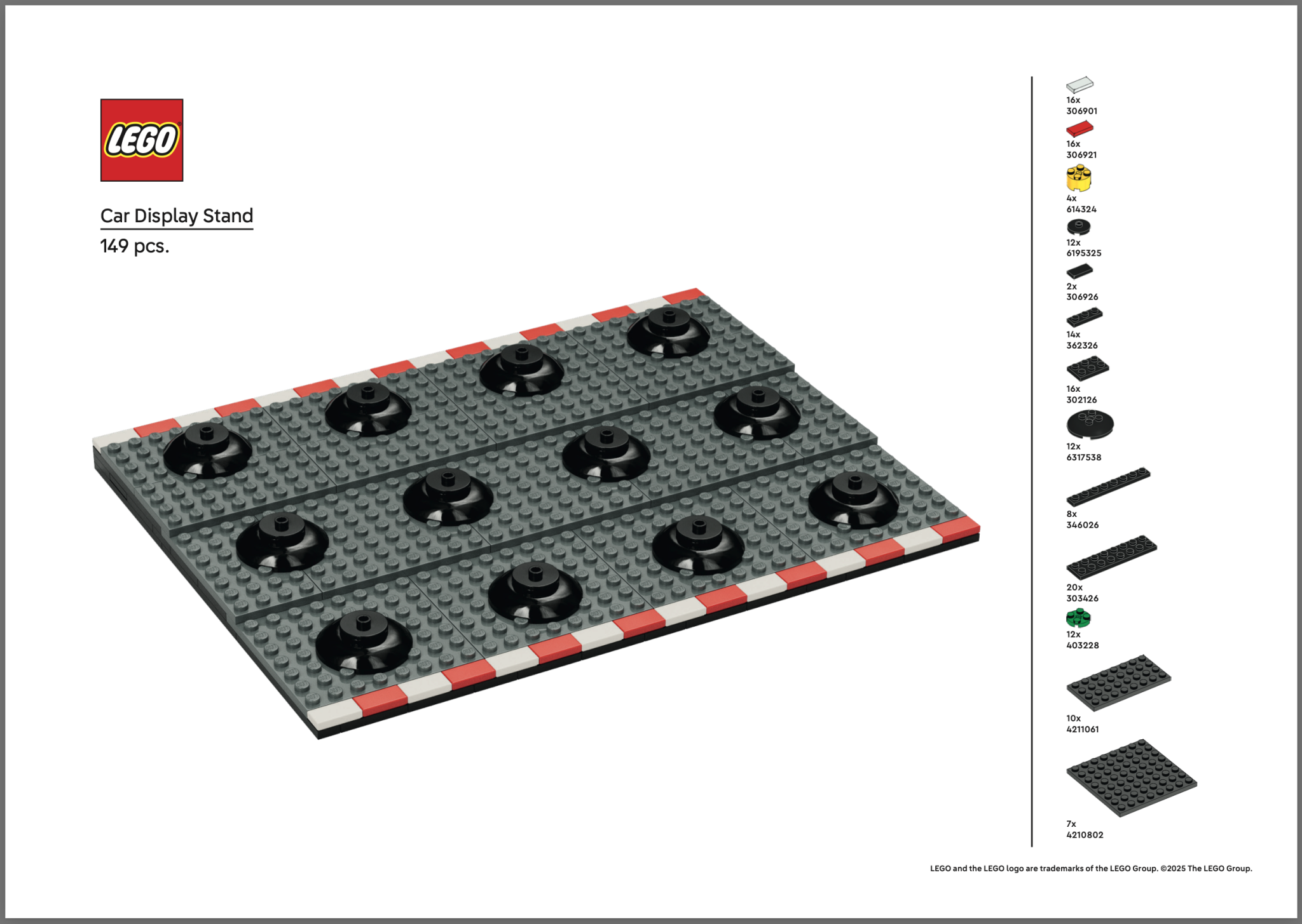 Build a display stand for your LEGO F1 Race Cars with PAB