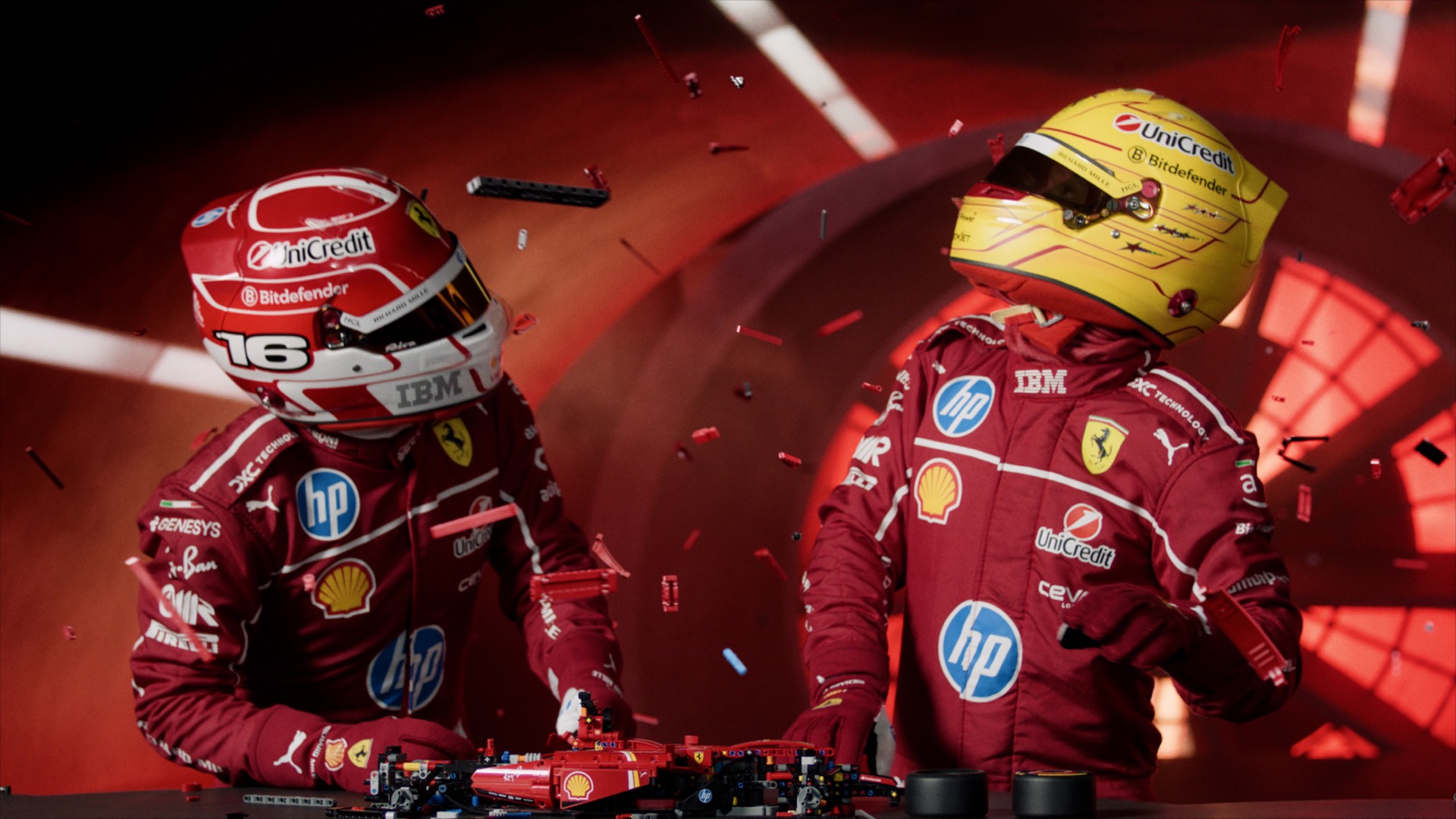 LEGO puts Ferrari drivers to the test building Technic set in a wind ...