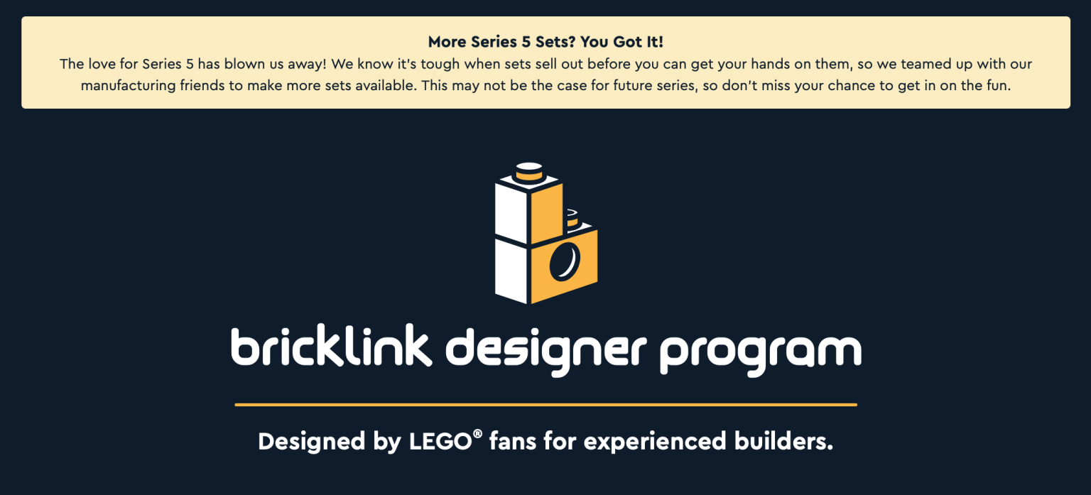 LEGO increases capacity for BrickLink Designer Program S5