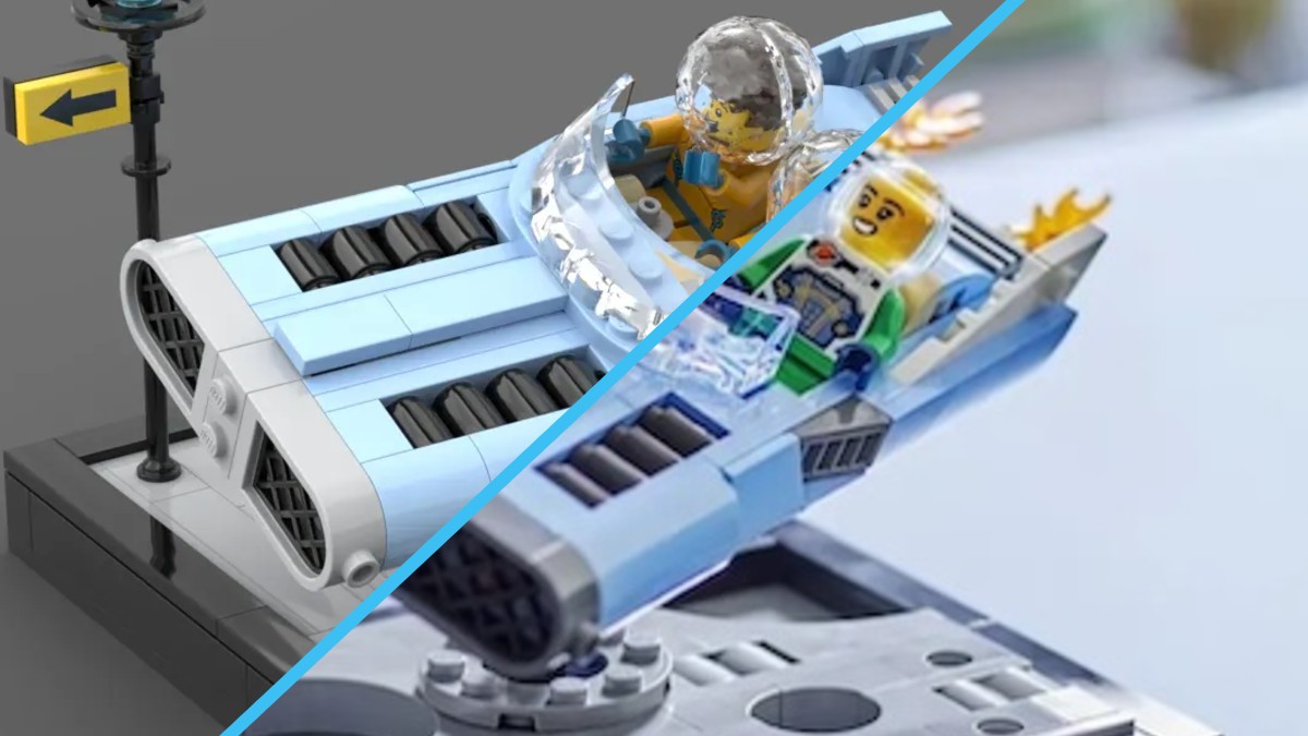 LEGO Ideas Flying Moon Car, compared to original design