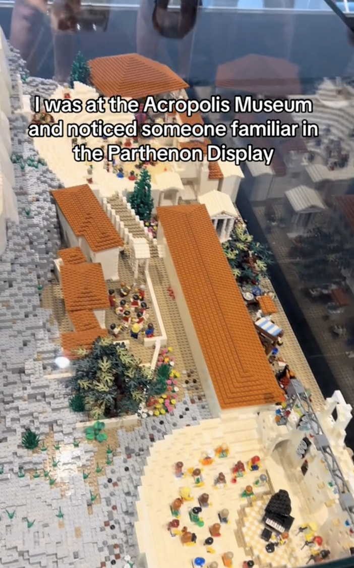 LEGO minifigure makes an unexpected journey to the Parthenon