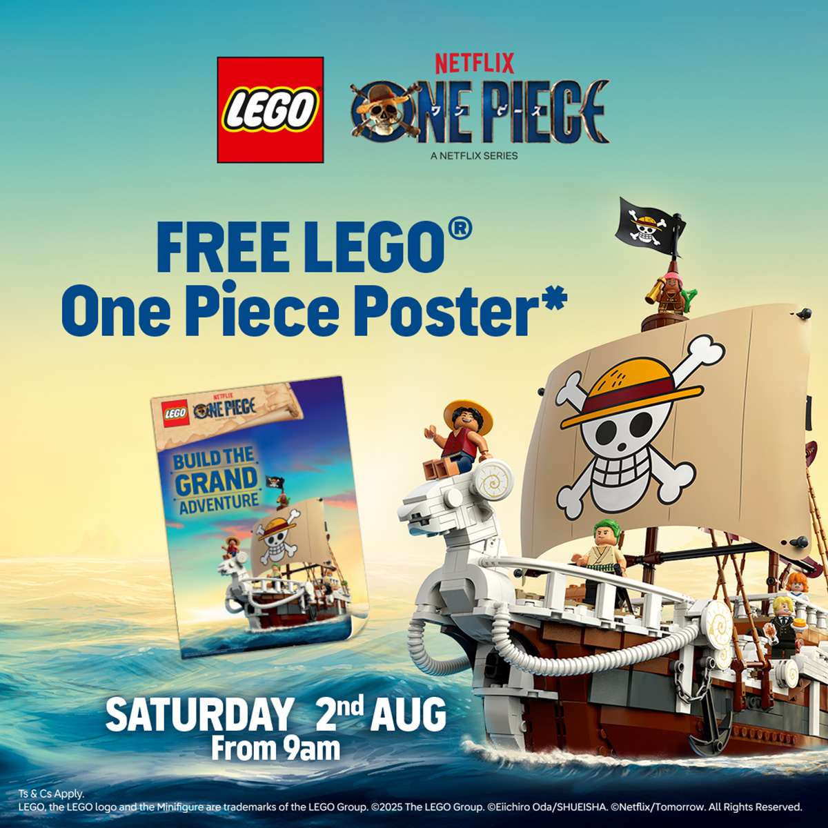 Free LEGO One Piece poster and Wanted photo at Smyths Toys