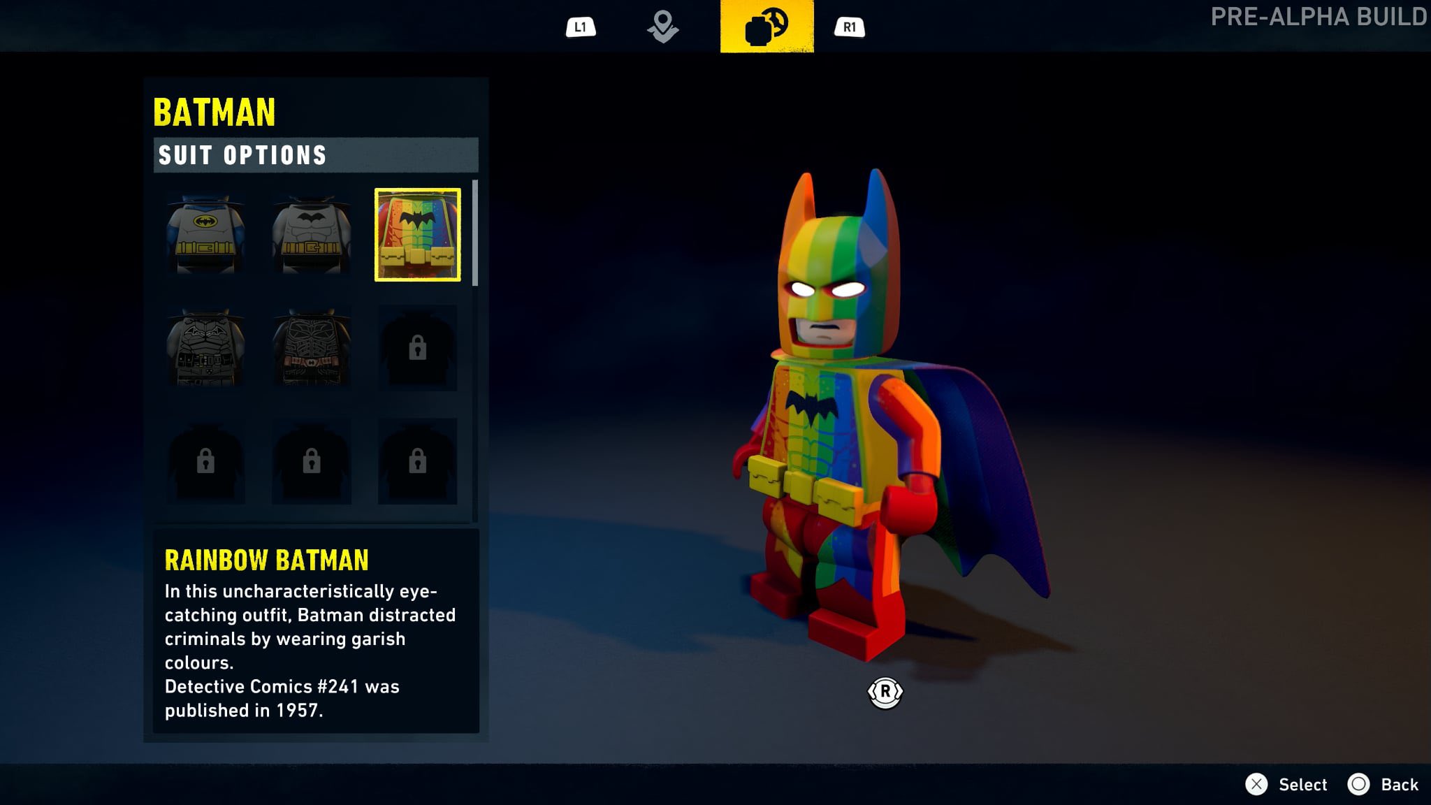 Every LEGO Batman: Legacy of the Dark Knight suit so far