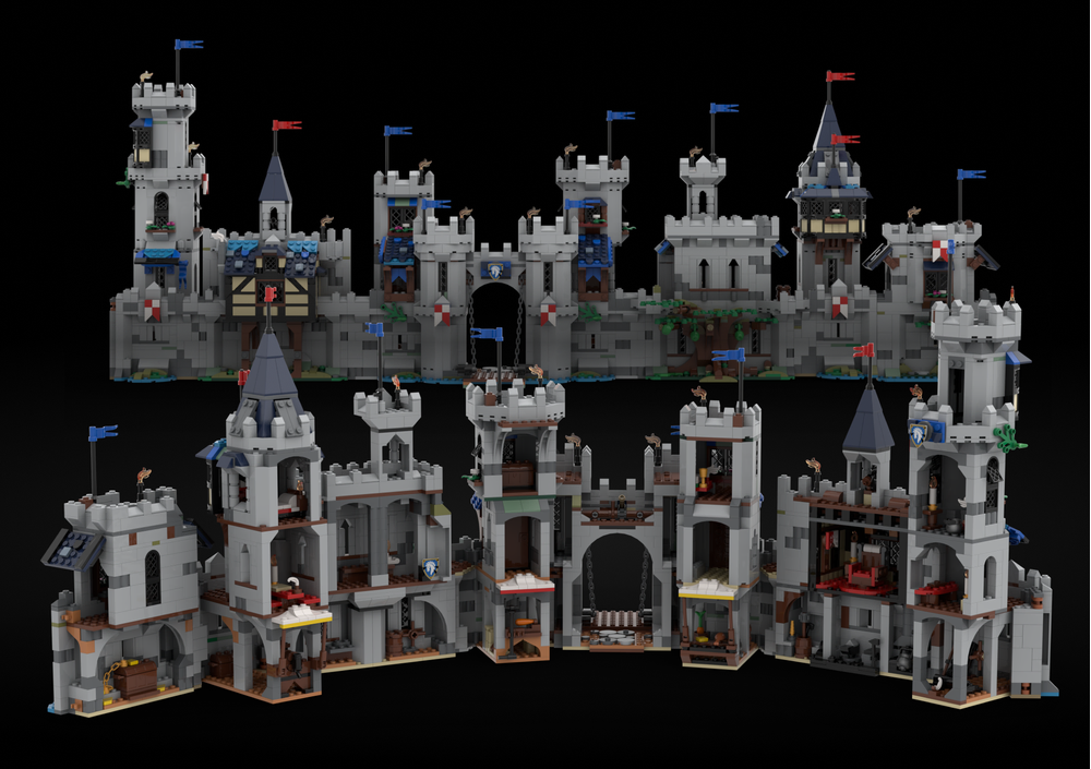 How to combine six LEGO Medieval Horse Knight Castles