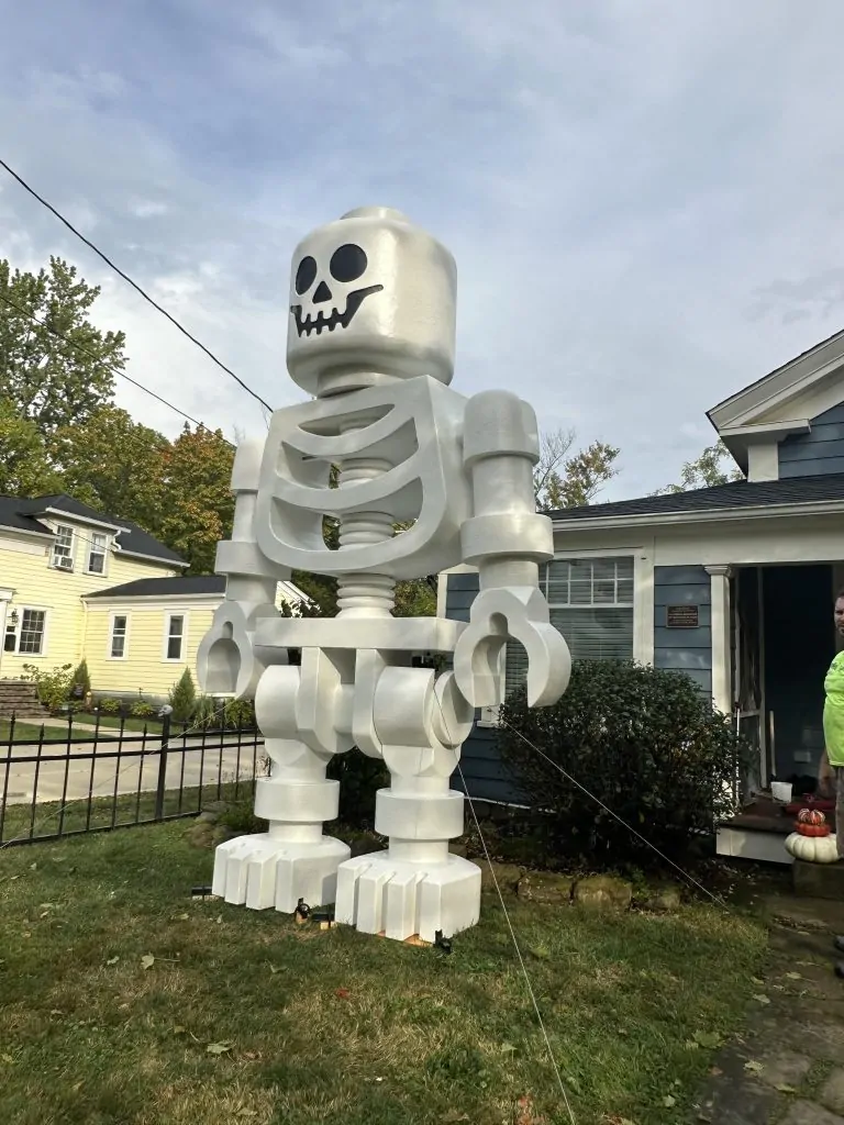 Make a LEGO skeleton as tall as your house for $2500