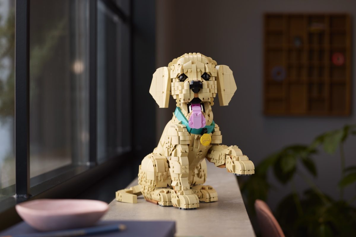 A multi-theme life-sized LEGO pet collection is building