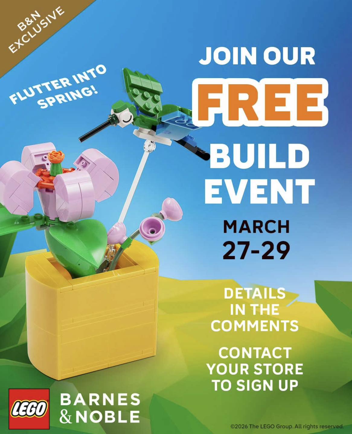 Free LEGO Barnes & Noble build event announced for Spring - Brick Fanatics