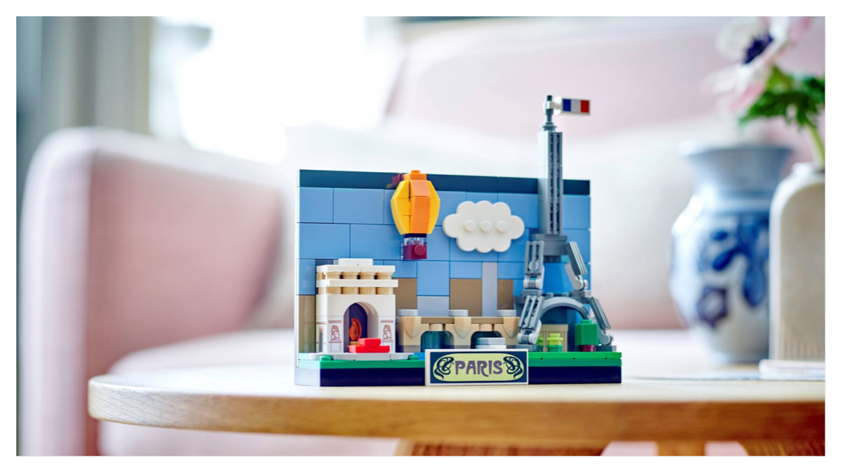 LEGO Paris postcard appears, with London on the way