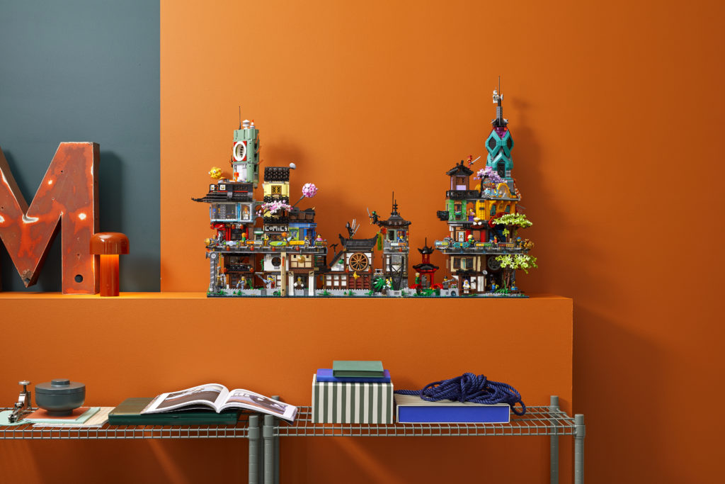Here's LEGO 71741 NINJAGO City Gardens lined up with every NINJAGO City set