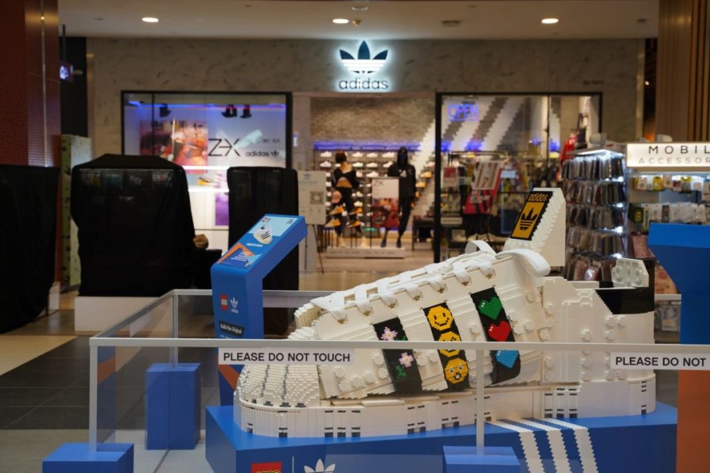 Giant LEGO adidas Originals Superstar shoe at ComplexCon