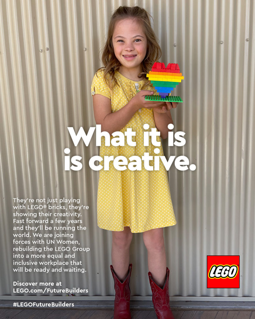 Insert yourself into a classic LEGO advert for International Women's Day