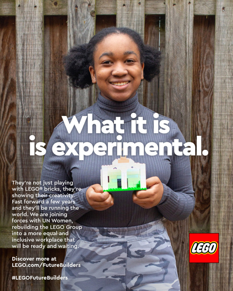 Insert yourself into a classic LEGO advert for International Women's Day