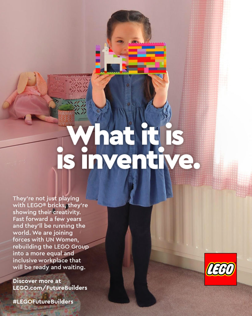 Insert yourself into a classic LEGO advert for International Women's Day