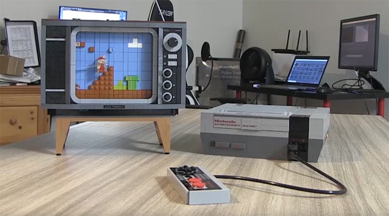 See LEGO 71374 Nintendo Entertainment System NES set being built