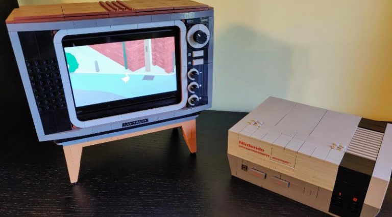 This LEGO 71374 Nintendo Entertainment System alternate build holds a ...