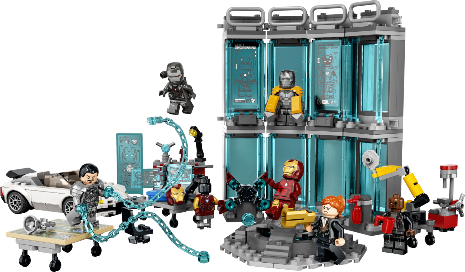 New LEGO Marvel 76216 Iron Man Armoury officially revealed