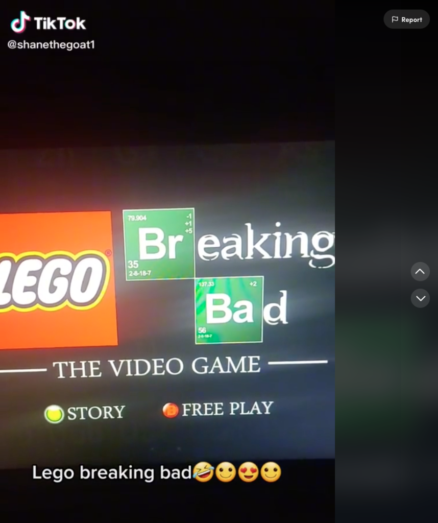 TikTok user LEGO Breaking Bad and Red Dead video games