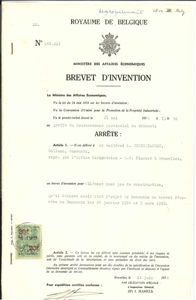 Celebrate International LEGO Day with these original brick patents