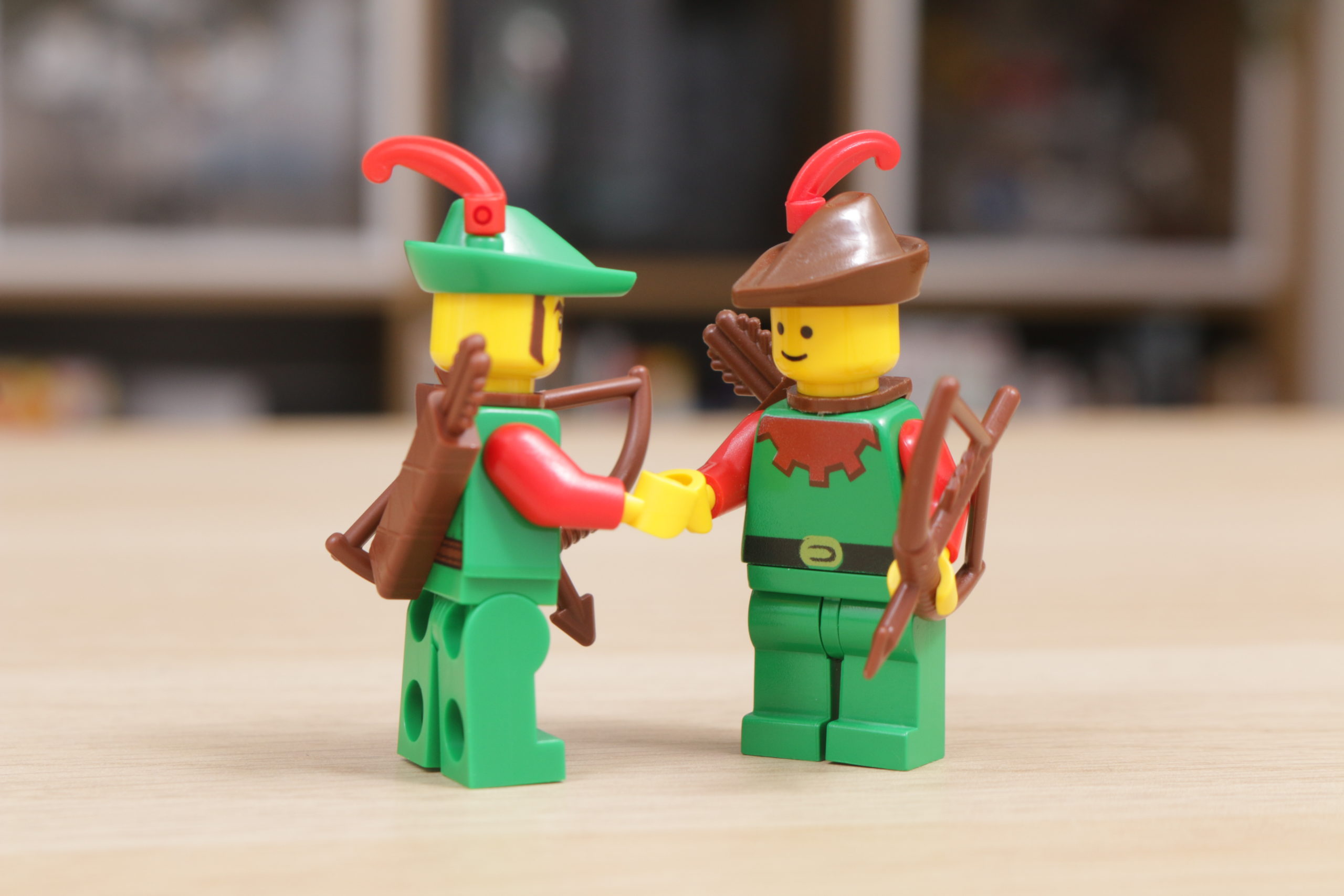 Comparing LEGO Forestmen minifigures new and old