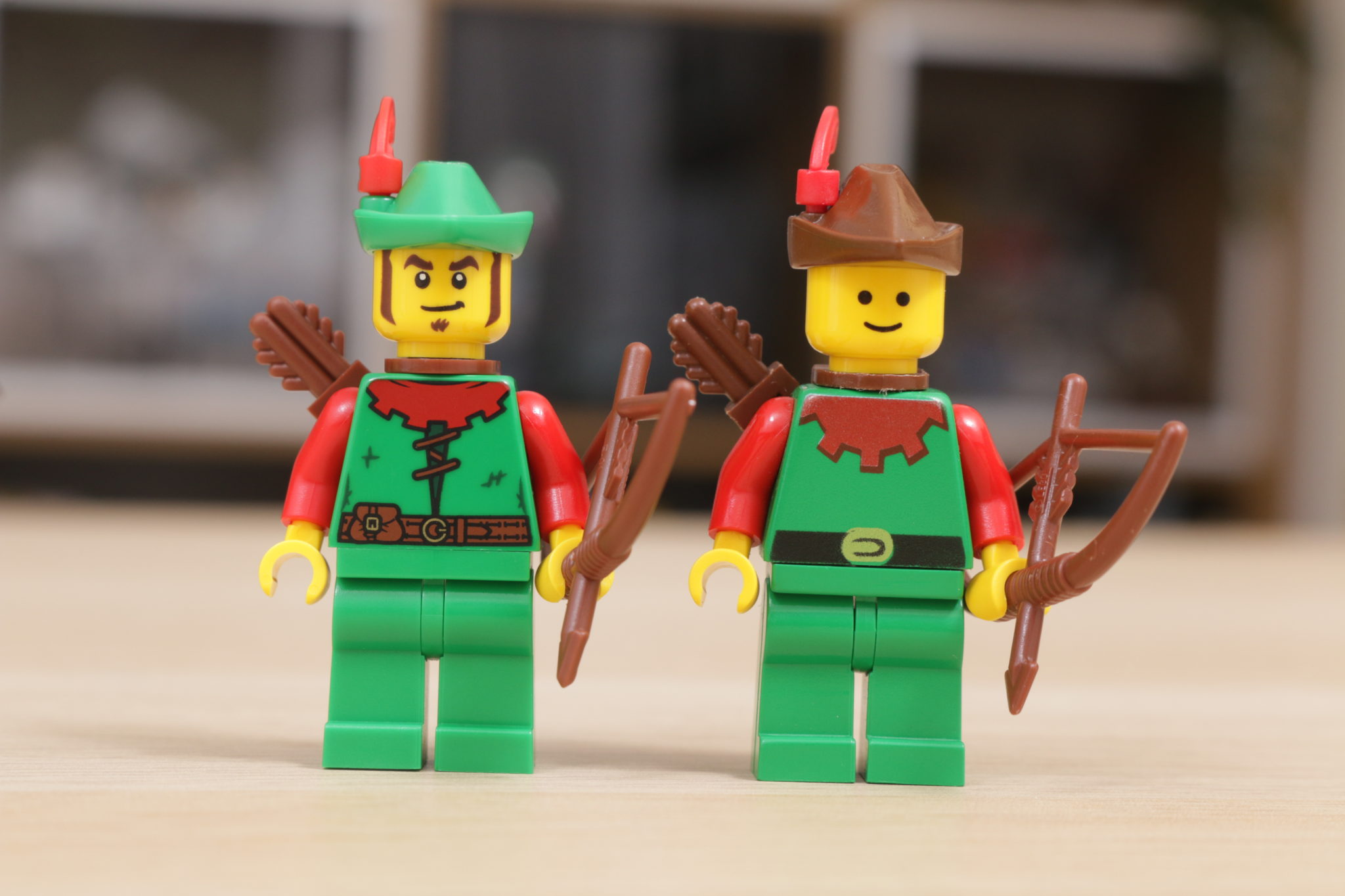 Comparing LEGO Forestmen minifigures new and old