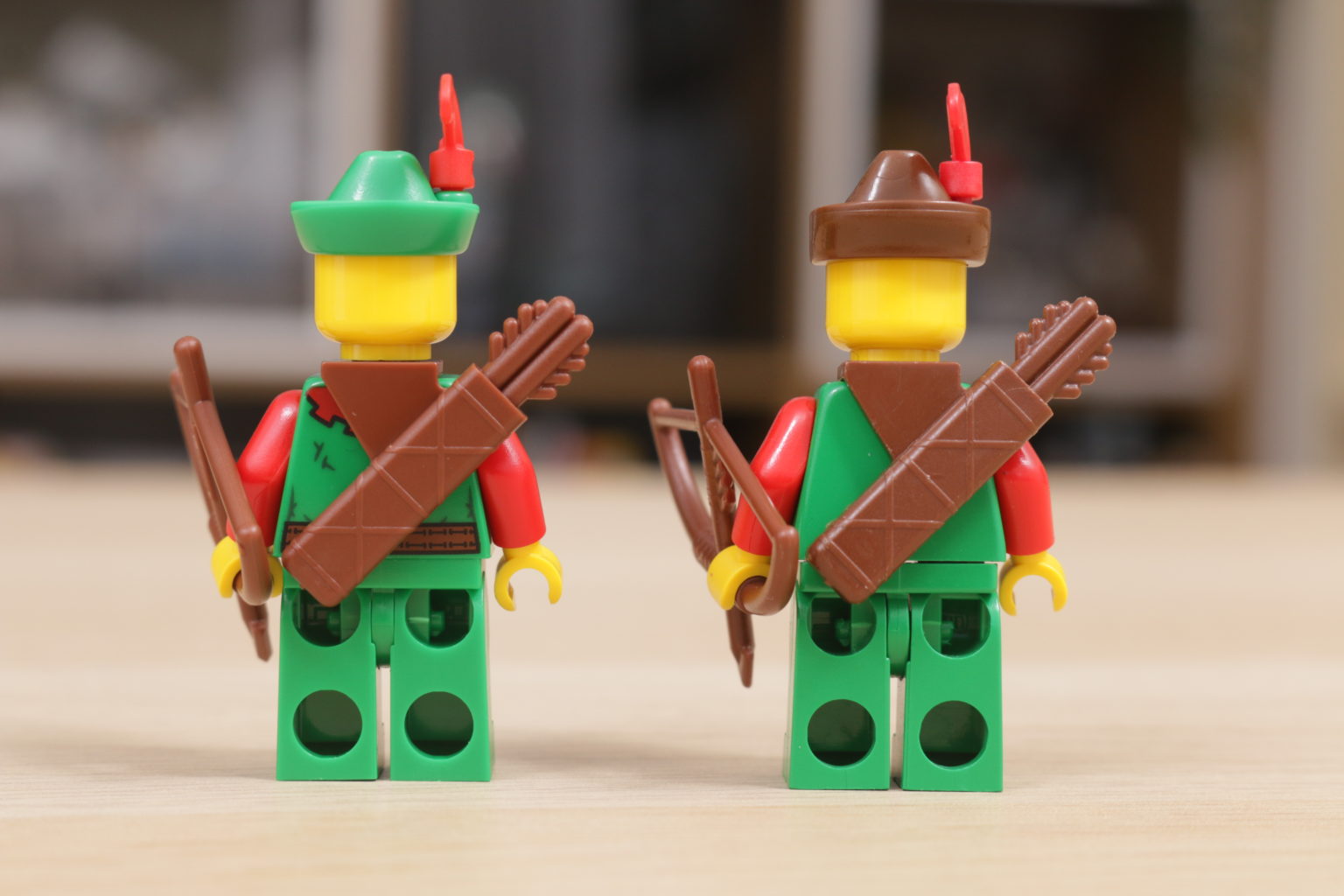 Comparing LEGO Forestmen minifigures new and old