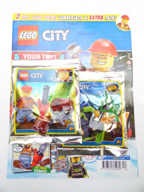 LEGO City magazine #22 comes with lumberjack minifigure and bonus set