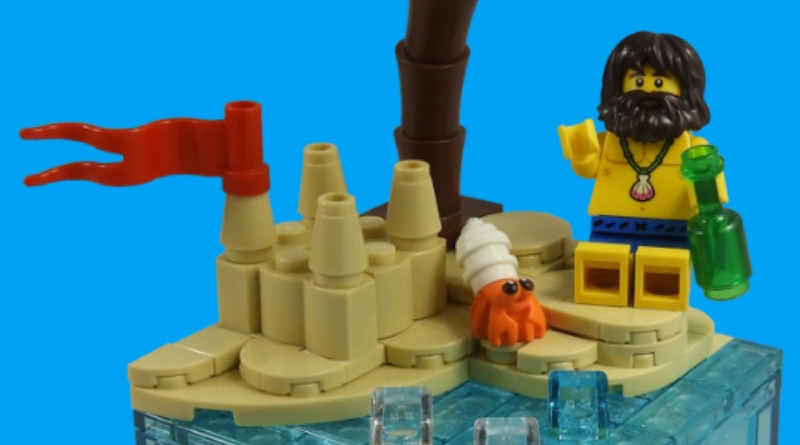 LEGO Collectible Minifigures Series 21 Shipwreck Survivor vignette