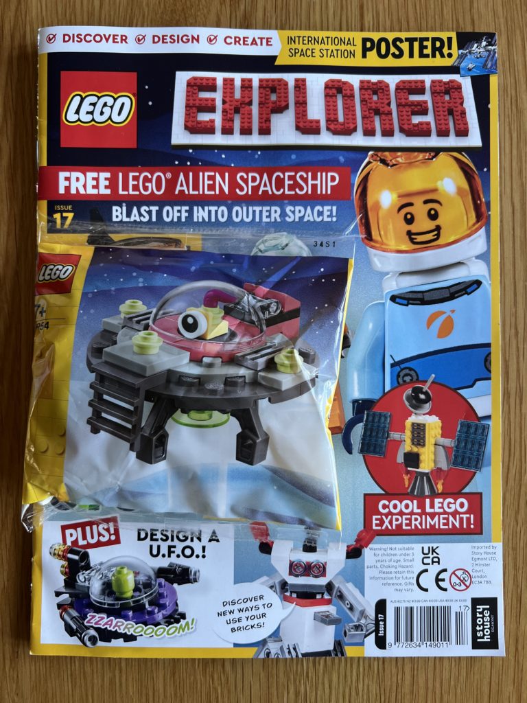 LEGO Explorer magazine # 17 includes free alien spaceship
