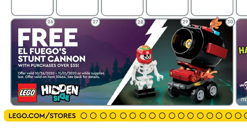 LEGO Hidden Side 30464 El Fuego’s Stunt Cannon coming for Halloween