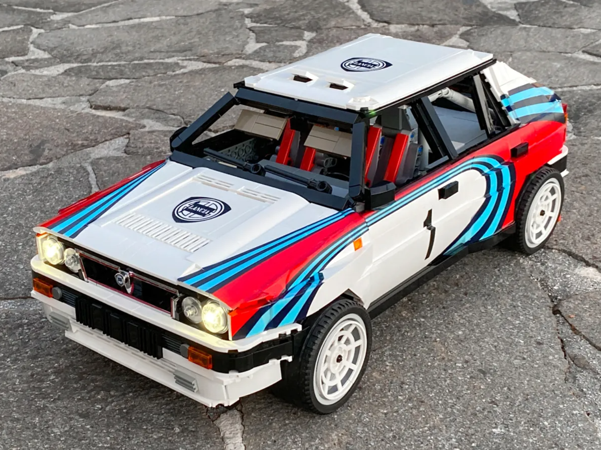 Brick-built Lancia Delta rally car reaches 10K on LEGO Ideas