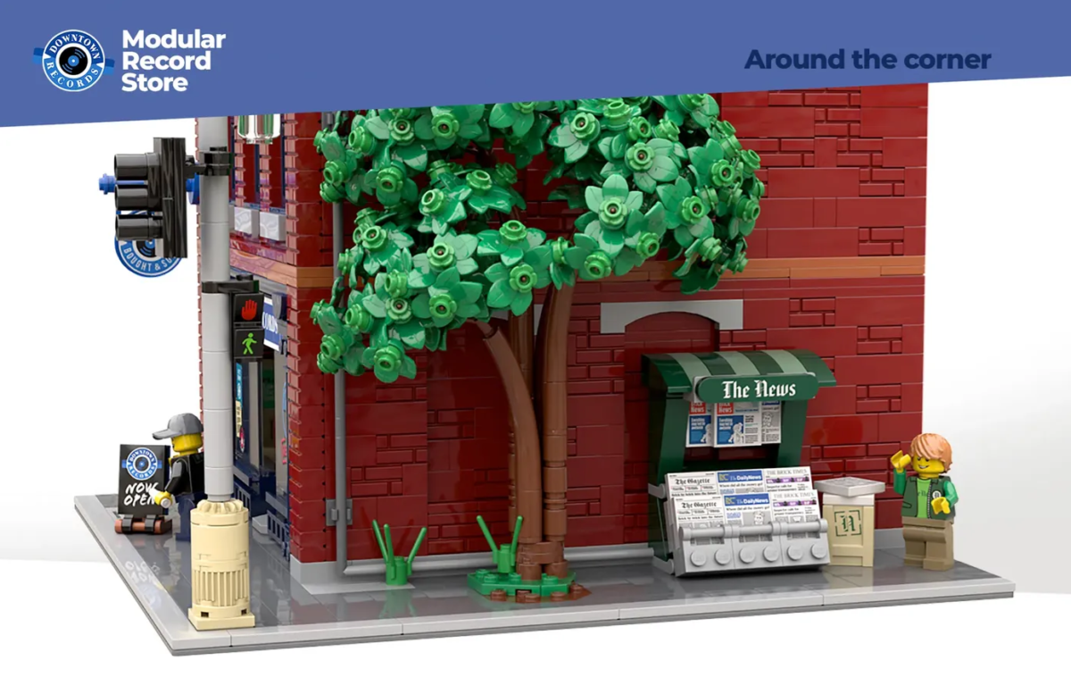 Modular record store reaches third 2021 LEGO Ideas review