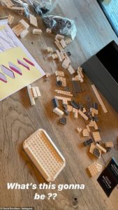 David Beckham builds a LEGO model of his aftershave brand