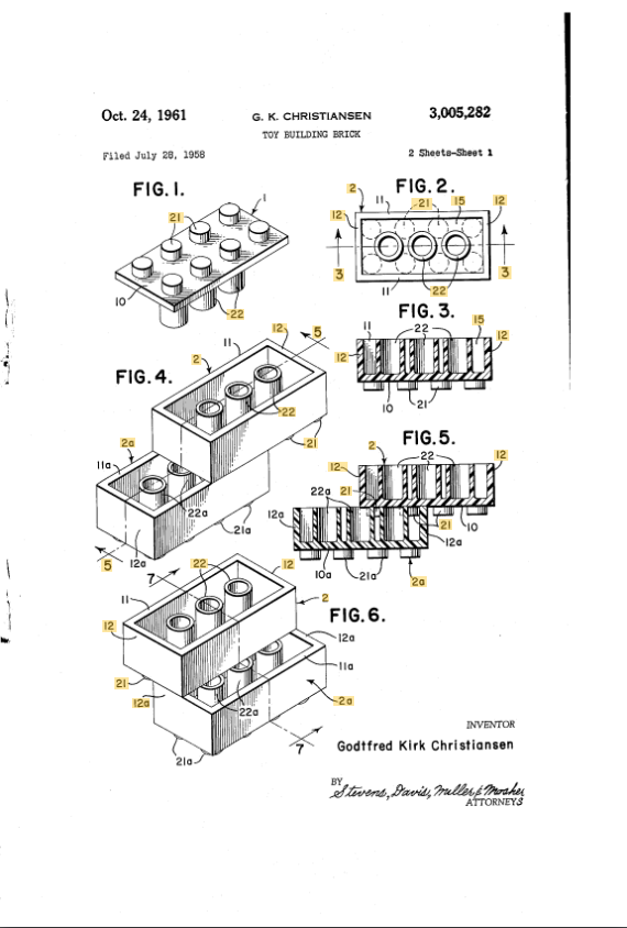 The Original LEGO patent was granted 60 years ago today