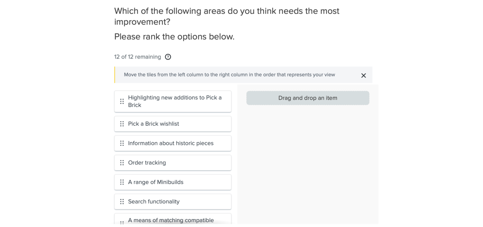 LEGO wants your feedback on its new Pick a Brick service