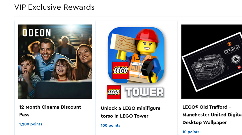 LEGO VIP Reward Centre adds ODEON cinema discount pass