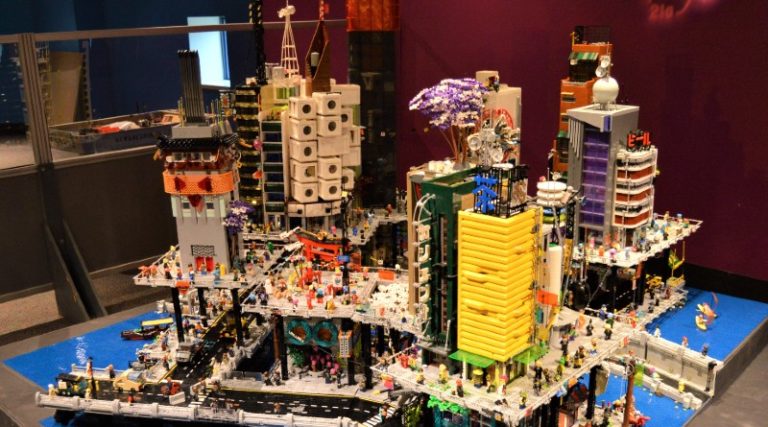 LEGO fans create massive cyberpunk mega-city with skyscrapers and river