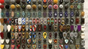 Behold, this (almost) complete collection of LEGO shields