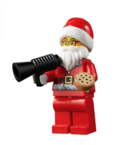 A closer look at this year’s LEGO Santa Claus minifigures
