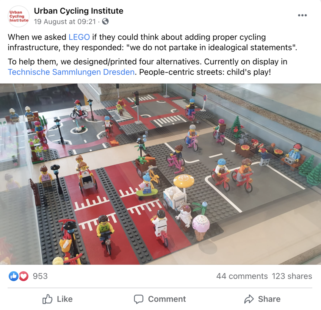 LEGO cycle lanes criticised by Danish cycling organisation